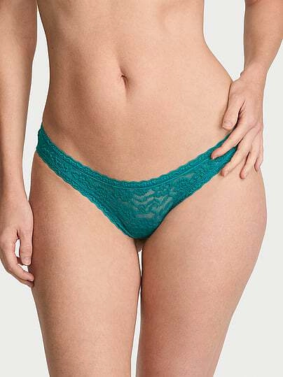 Victoria's Secret The Lacie Lace Ultra-low Cheeky Panty - Blue
