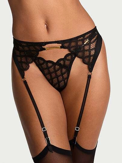 Victoria's Secret Very Sexy Viper Embroidery Garter Belt - Print