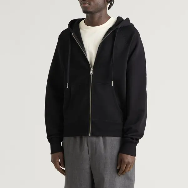 AMI Paris Adc Loopback Zip Hoodie - Black