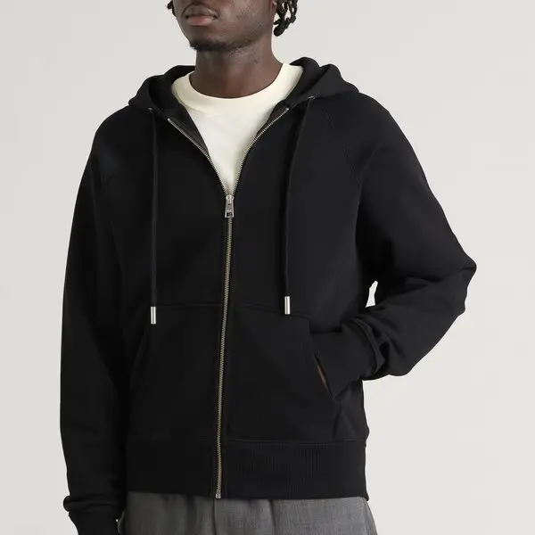 AMI Paris Adc Loopback Zip Hoodie - Black