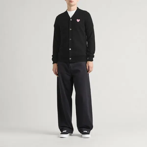Play Comme Des Garcon Pink Heart Cardigan