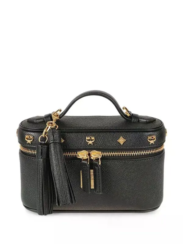 Mcm Pina Logo-stud Leather Vanity Bag