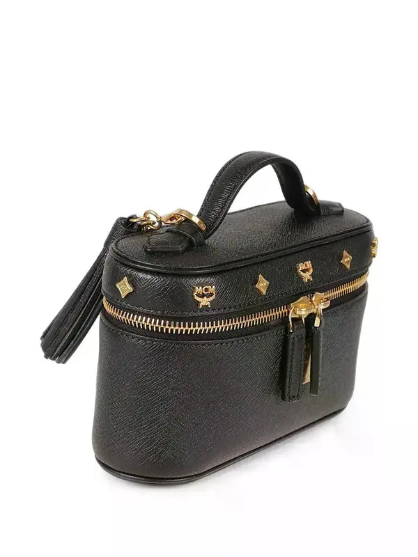Mcm Pina Logo-stud Leather Vanity Bag