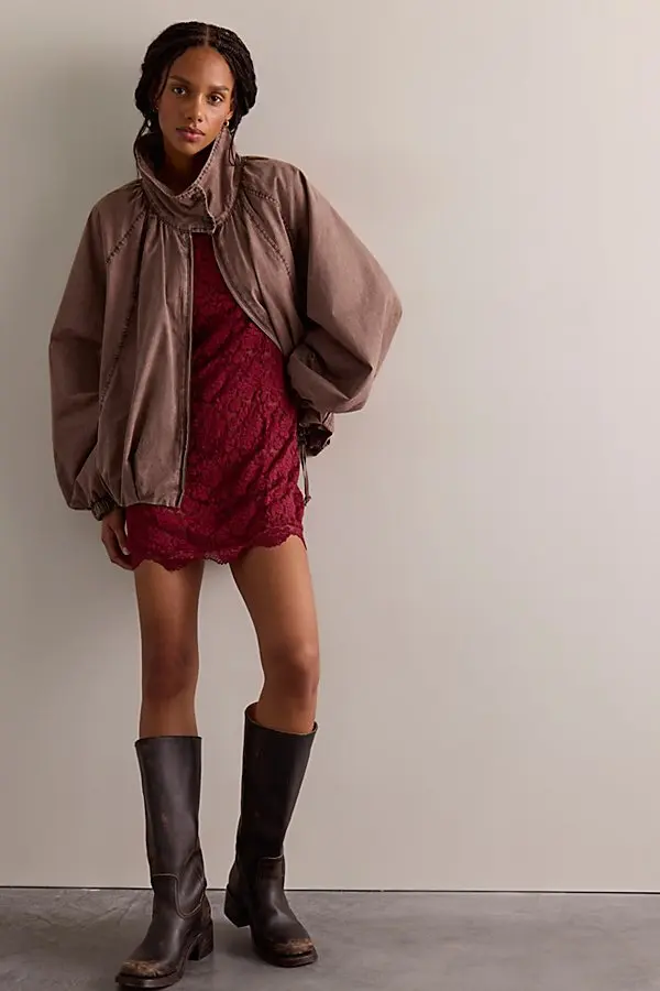 Free People First Impressions Mini Slip Dress - Cabernet