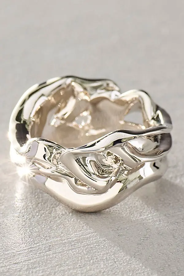 ANITA BERISHA It's Calm After The Storm Ring - Silver