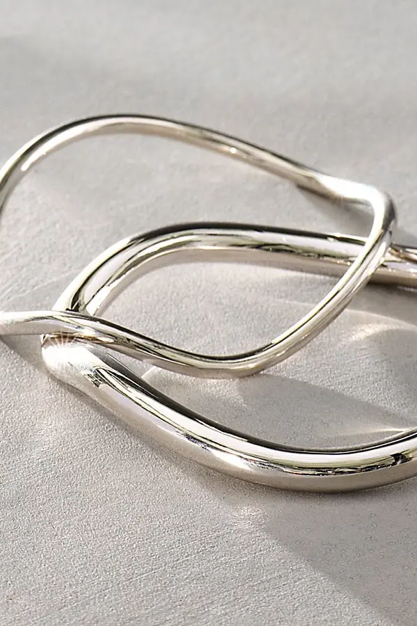 ANITA BERISHA It Comes In Waves Bangle Set - Silver