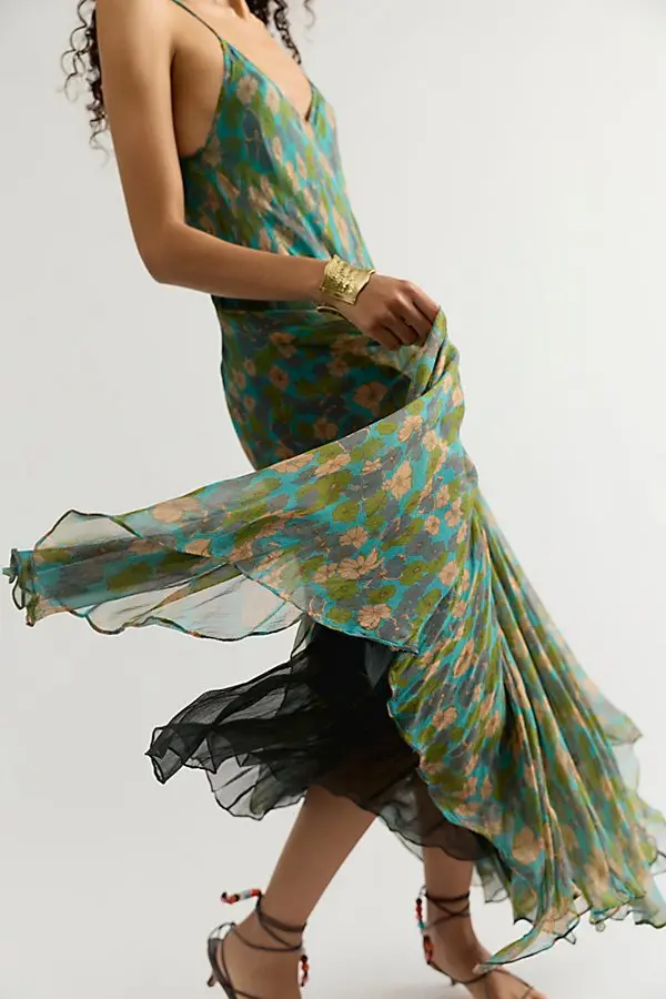 MES DEMOISELLES Belinda Maxi Dress - Green