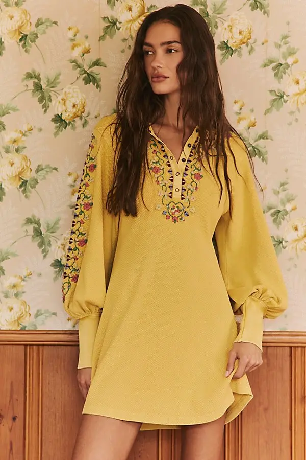 Free People Freeze Frame Tee Midi Dress - Cornsilk