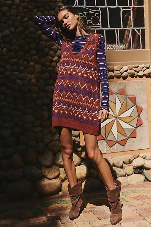 Free People Rowan Barrel Sweater Mini Dress