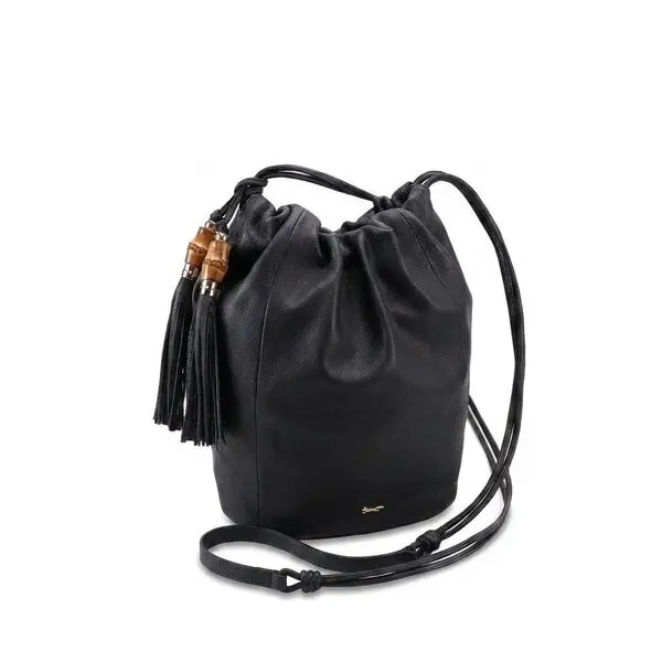 Paul Costelloe Piper Leather Crossbody Bucket Bag - Black