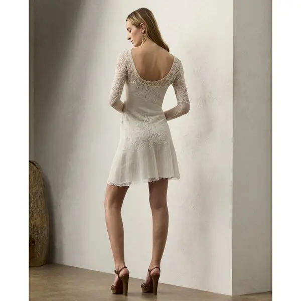 Ralph Lauren Silk Lace Sweater Day Dress