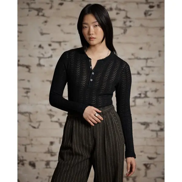 Ralph Lauren Cotton Pointelle Henley Shirt