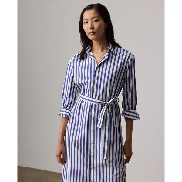 Ralph Lauren Vicki Striped Cotton Day Dress