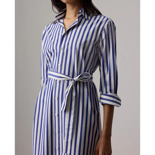 Ralph Lauren Vicki Striped Cotton Day Dress