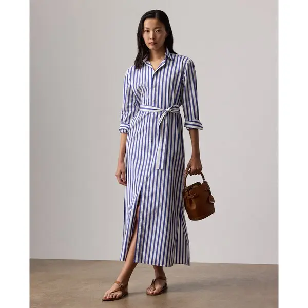 Ralph Lauren Vicki Striped Cotton Day Dress