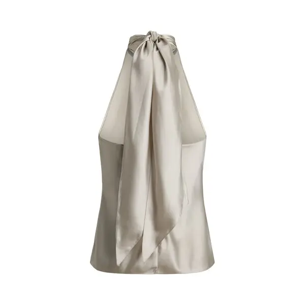 Ralph Lauren Chilton Stretch Silk Charmeuse Top - Mist