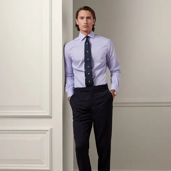 Ralph Lauren Gregory Hand-tailored Wool Suit Trouser - Navy