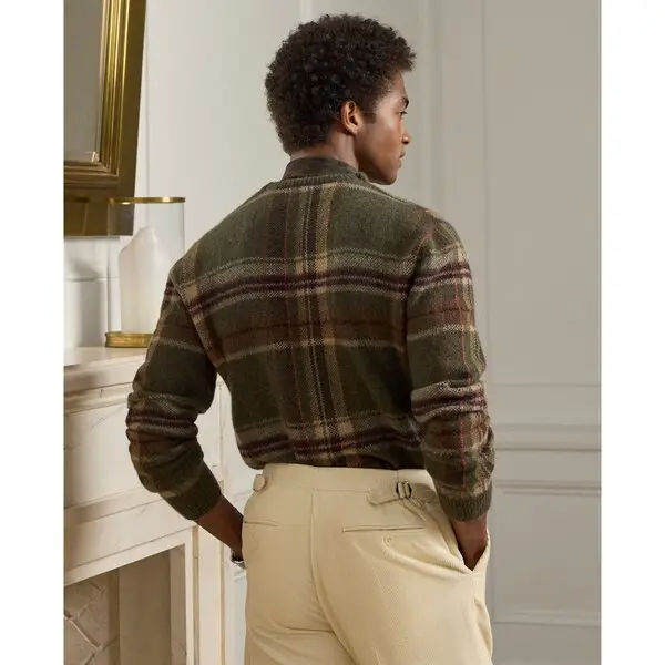 Ralph Lauren Plaid Brushed Wool-blend Sweater