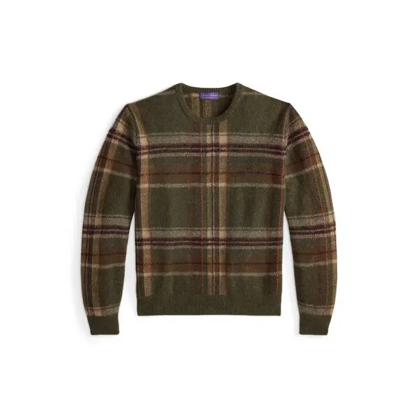 Ralph Lauren Plaid Brushed Wool-blend Sweater