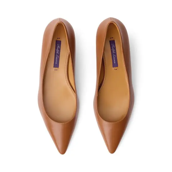 Ralph Lauren Tenney 35 Mm Goatskin Pump - Rl Gold