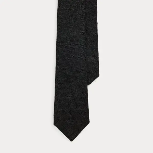 Ralph Lauren Textured Herringbone Linen-blend Tie
