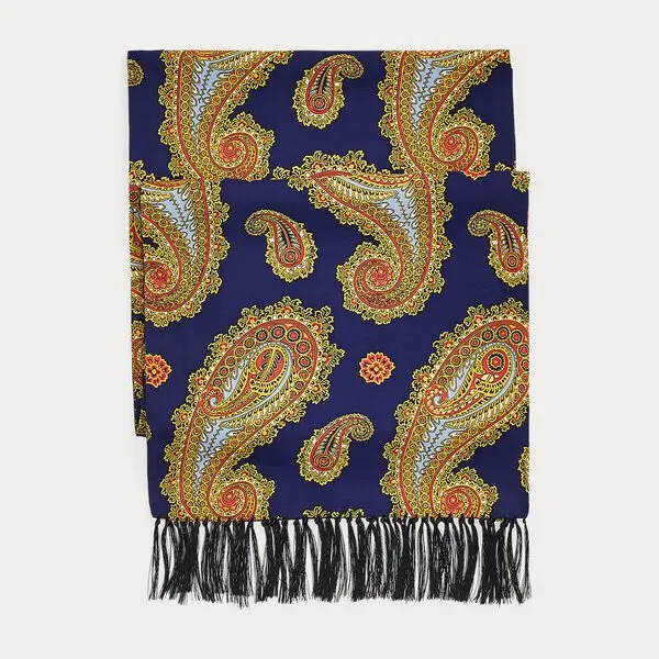 Ralph Lauren Tasseled Paisley-print Scarf - Navy/multi