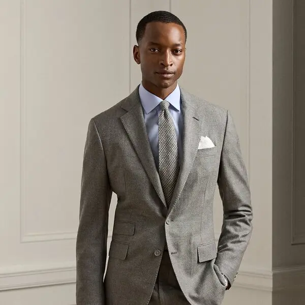 Ralph Lauren Kent Hand-tailored Wool Sharkskin Jacket