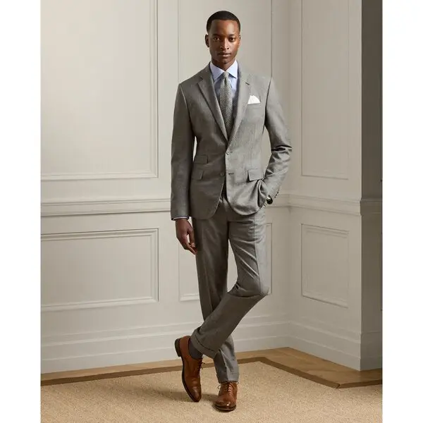Ralph Lauren Kent Hand-tailored Wool Sharkskin Jacket