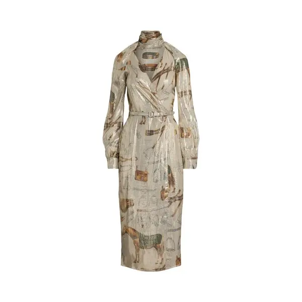 Ralph Lauren Terry Equestrian-print Cocktail Dress