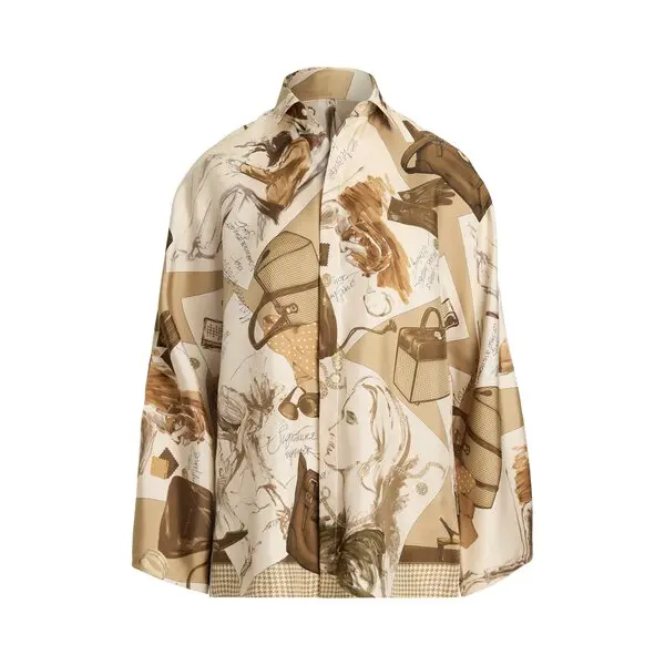 Ralph Lauren Karen Diary-print Silk Twill Blouse