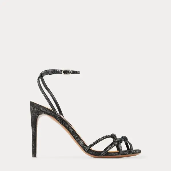 Ralph Lauren Kiera 95 Mm Embellished Metallic Sandal