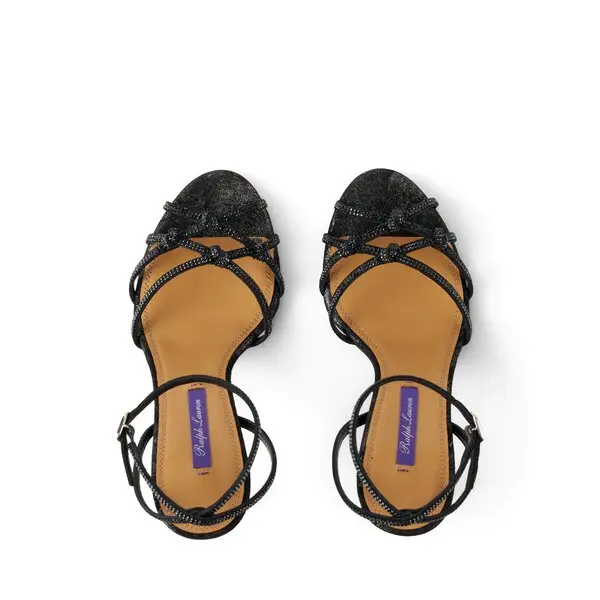 Ralph Lauren Kiera 95 Mm Embellished Metallic Sandal