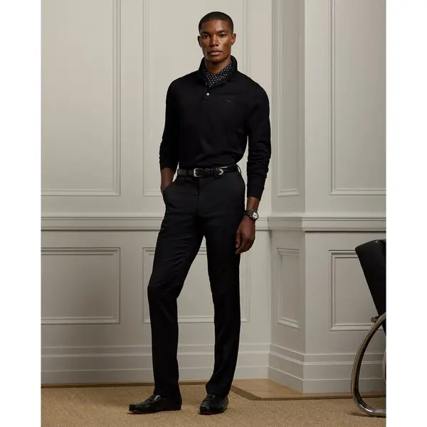 Ralph Lauren Piqué Long-sleeve Polo Shirt - Classic Black