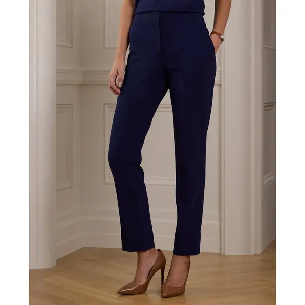 Ralph Lauren Simone Wool Crepe Pant - Navy