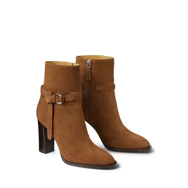 Ralph Lauren Donnely 90 Mm Calf-suede Bootie