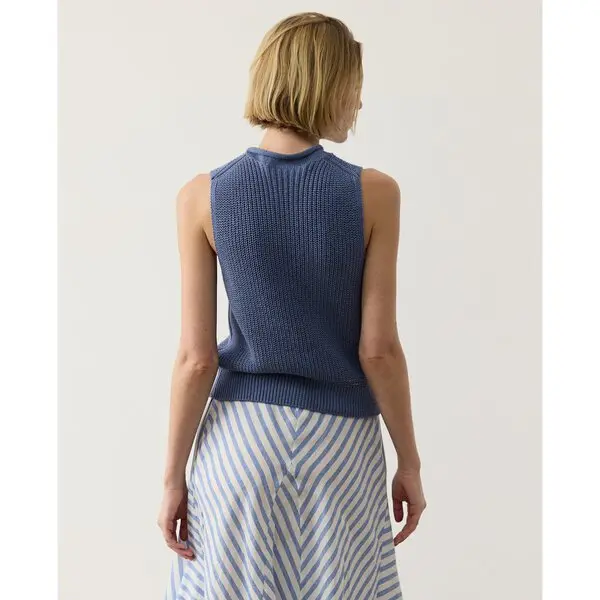 Ralph Lauren Silk Jersey Sleeveless Rollneck Sweater - Cornflower