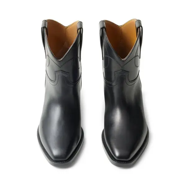 Ralph Lauren Jayme 45 Mm Burnished Calfskin Bootie - Black