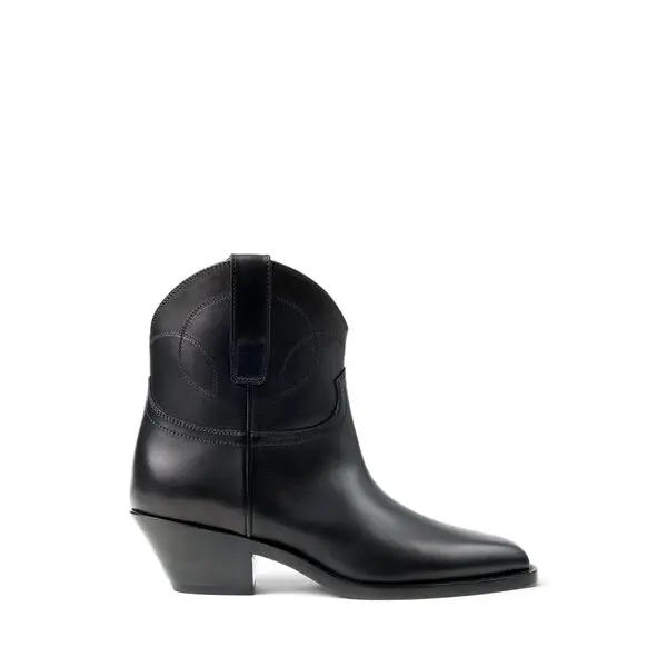 Ralph Lauren Jayme 45 Mm Burnished Calfskin Bootie - Black