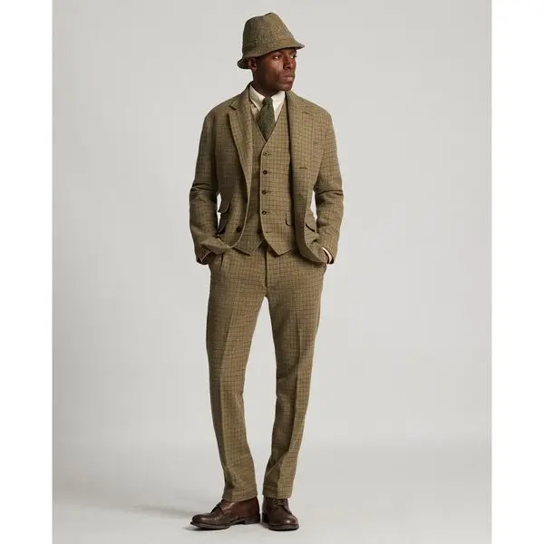 Ralph Lauren Checked Wool Tweed Vest