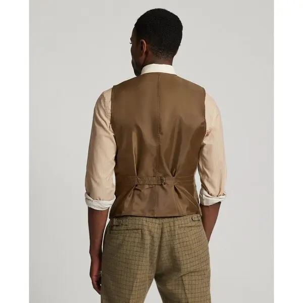 Ralph Lauren Checked Wool Tweed Vest