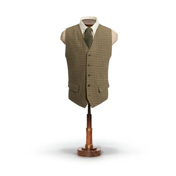 Ralph Lauren Checked Wool Tweed Vest