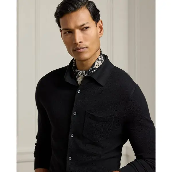 Ralph Lauren Textured Silk-cotton Shirt Sweater