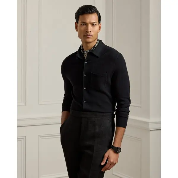 Ralph Lauren Textured Silk-cotton Shirt Sweater