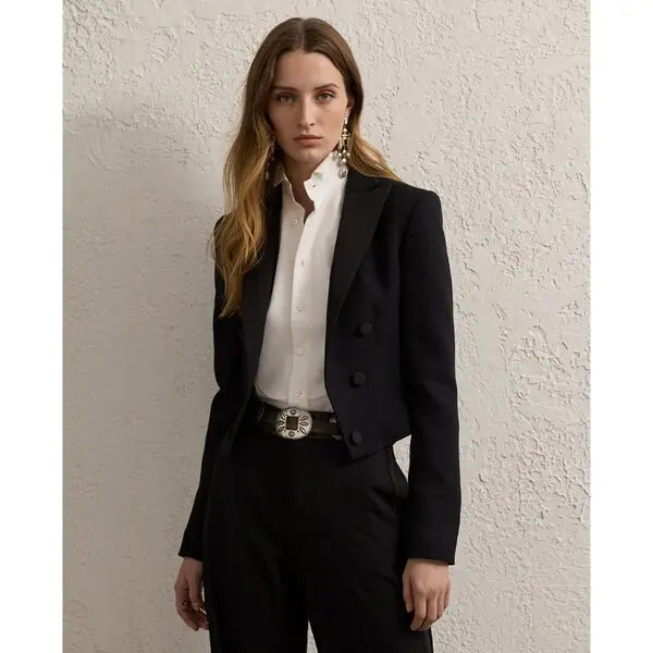 Ralph Lauren Spencer Wool Crepe Tuxedo Jacket