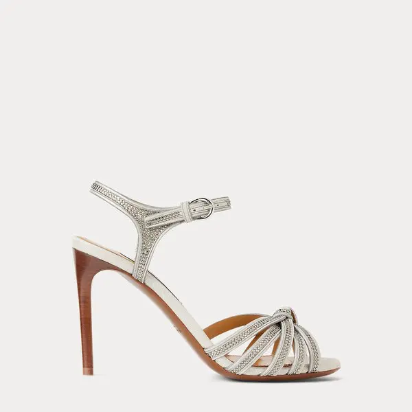 Ralph Lauren Kieran 95 Mm Embellished Suede Sandal