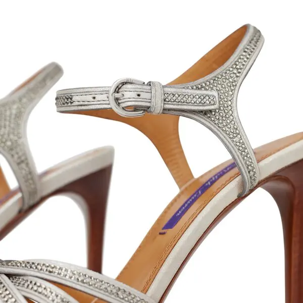 Ralph Lauren Kieran 95 Mm Embellished Suede Sandal
