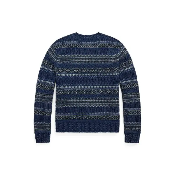 Ralph Lauren Indigo Fair Isle Cotton-linen Sweater