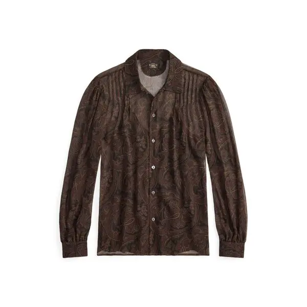 Ralph Lauren Paisley Silk Tie-back Blouse