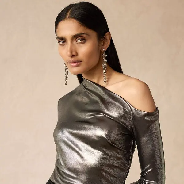 Ralph Lauren Metallic Jersey Long-sleeve Top - Asteroid