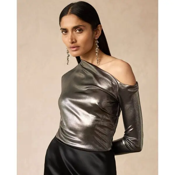 Ralph Lauren Metallic Jersey Long-sleeve Top - Asteroid